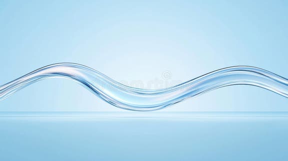 A Digital Illustration of a Wave-like Pattern in a Light Blue Gradient ...