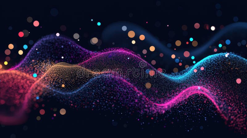 A Digital Illustration of a Wave-like Pattern of Particles in Various ...