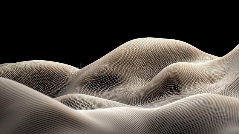 A Digital Illustration of a Wave-like Pattern in Shades of Beige and ...