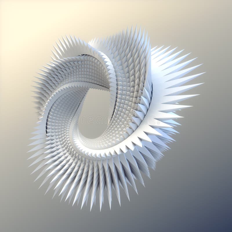 Digital Illustration of a White Abstract Figure in the Shape of a ...