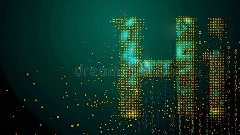 Digital Illustration of the Word "Hi" in Front, Made Up Entirely from ...