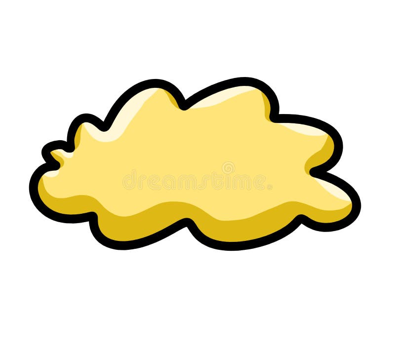 Fluffy Cartoon Yellow Cloud Stock Illustration - Illustration of icon ...