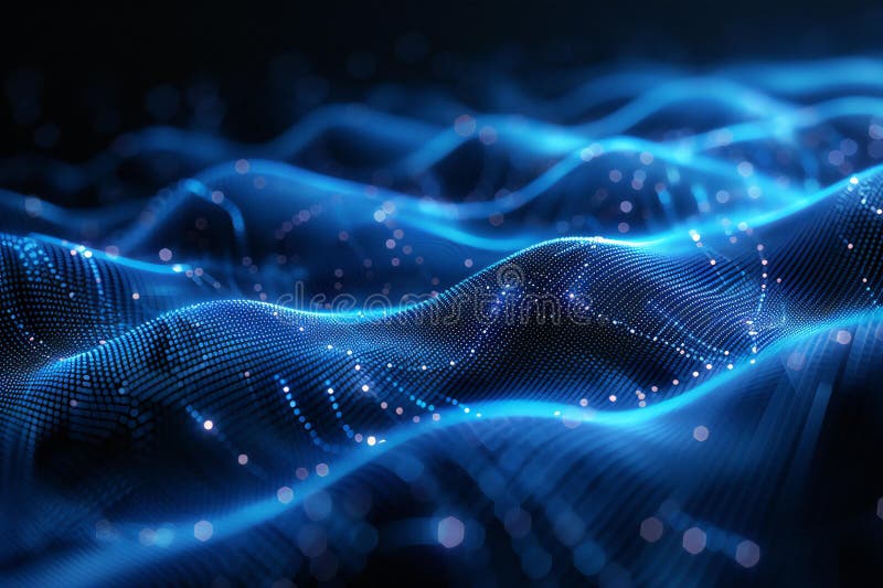 Digital Image of Abstract Blue Glowing Low Poly Background , High ...