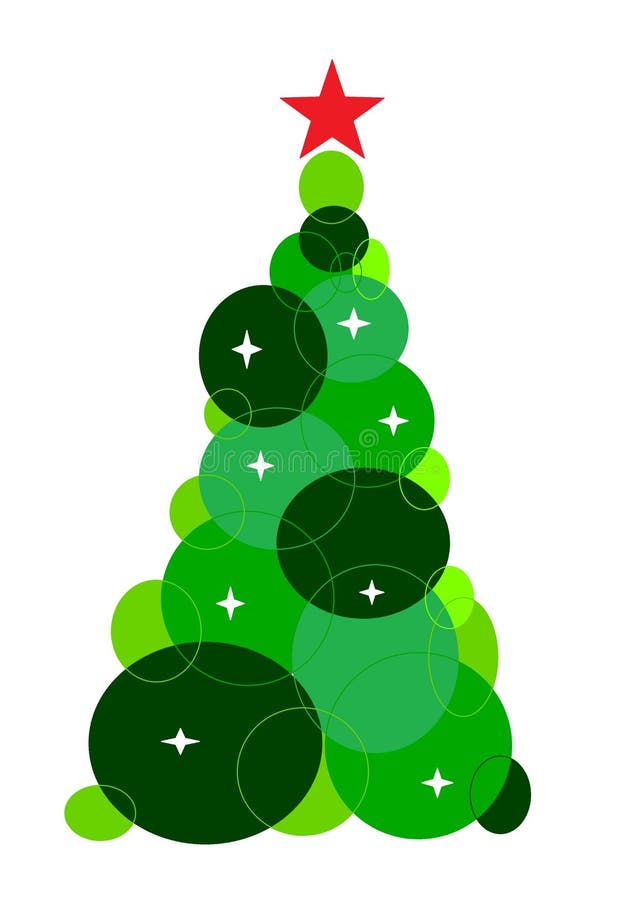 Digital Image of Abstract Christmas Tree on White Background. Stock ...