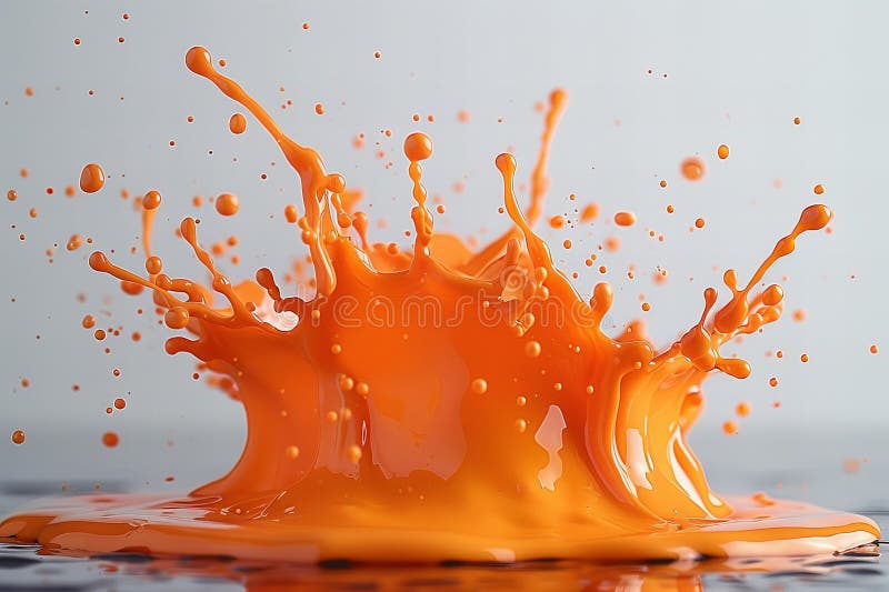 Digital Image of Abstract Orange Paint Splash, High Quality, High ...