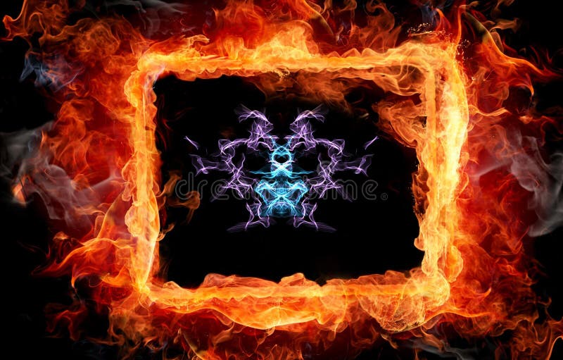 Digital Image of an Alien Entity Surrounded by Fire Stock Illustration ...