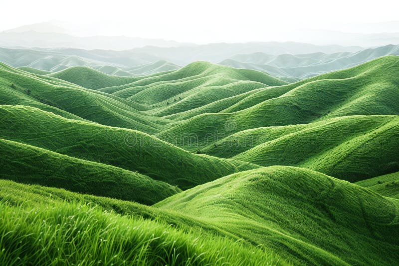 Digital Image of Beautiful Green Grassy Hills with Empty Space , High ...