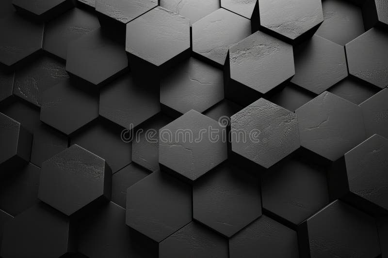 Digital Image of Black Background with Hexagon Pattern, Simple and ...