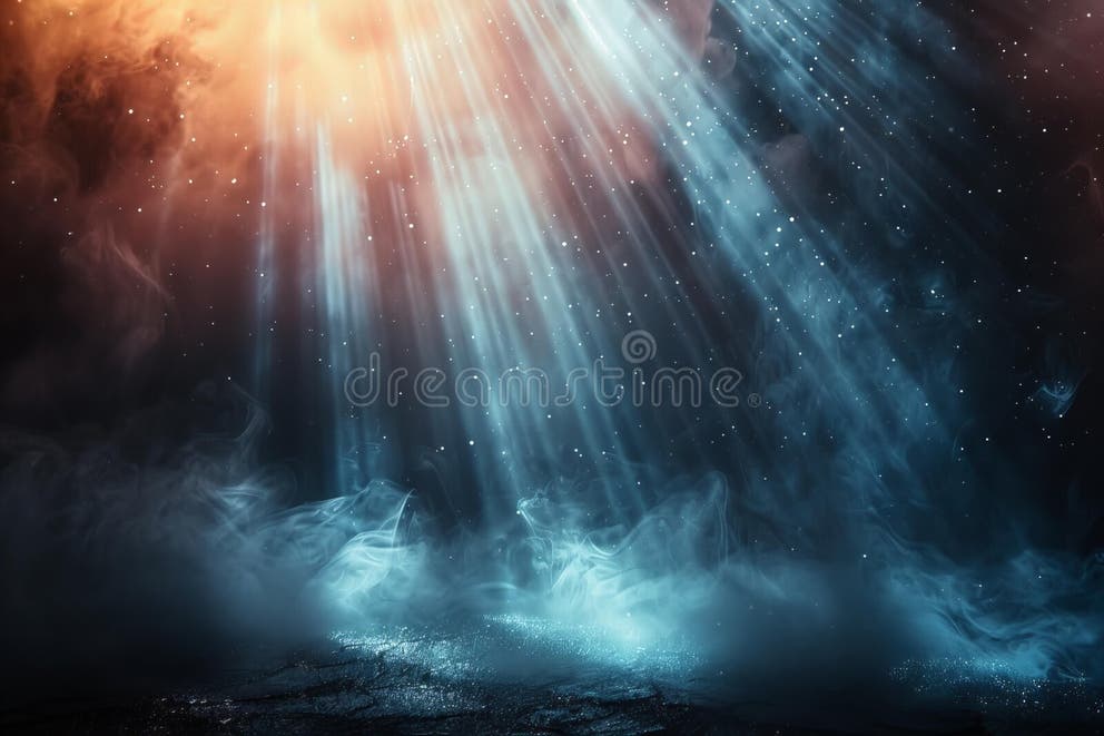 Digital Image of Black Background with White Light Rays Shining Down ...
