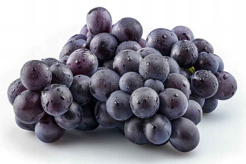 Digital Image of Black Grapes, Isolated on a White Background, Front ...