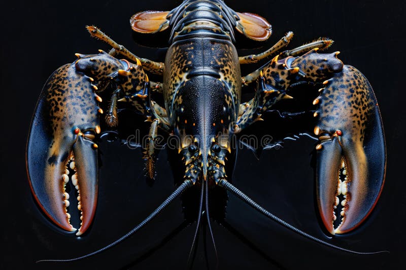 Digital Image of Black Lobster, Symmetrical Composition, Studio ...