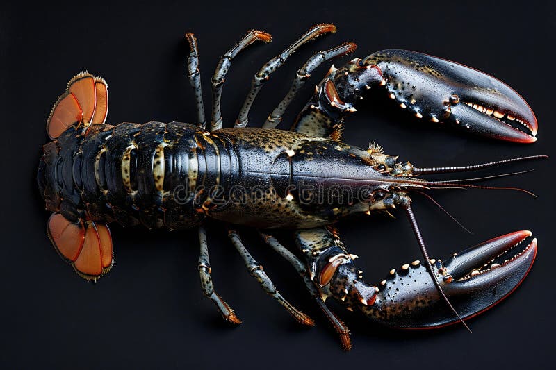 Digital Image of Black Lobster, Symmetrical Composition, Studio ...