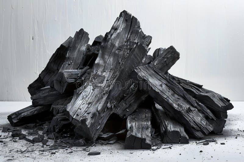 Digital Image of Black Smashed Wood Logs on the Floor, High Quality ...
