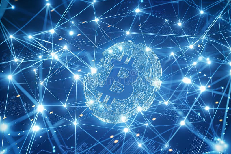 Digital Image of Blue Digital Background with an Illustration of the ...