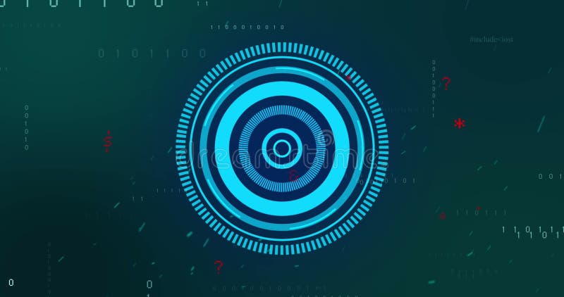 Digital Image of Blue Round Scanners Against Data Processing on Blue ...