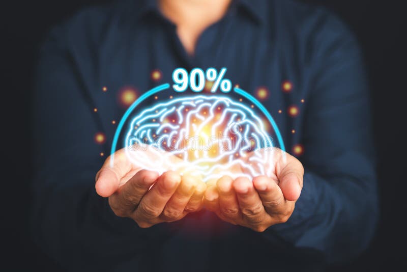 Digital Image of the Brain on the Palm. Business Analysis, Innovation ...