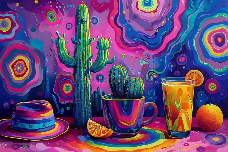 Digital Image of the Cactus is in Some Kind of Shape beside the Cup of ...