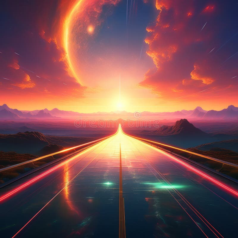 Cosmic Highway stock illustration. Illustration of exoplanet - 300094368