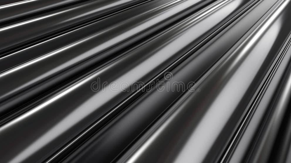 Glossy Black Metal Tubes with Reflective Finish Stock Illustration ...