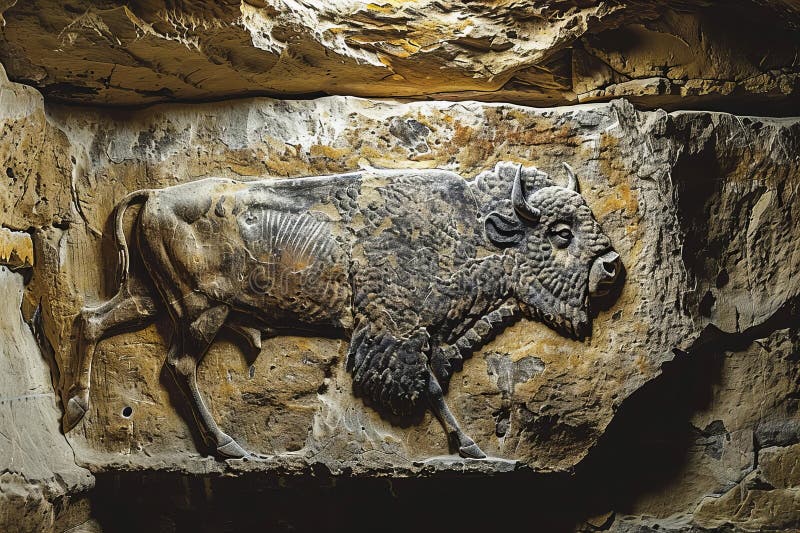 Digital Image of Cave Painting of an Animal on the Cave Wall , High ...