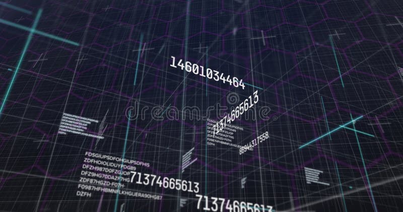 Digital Image of Changing Numbers and Data Processing Over Light Trails ...