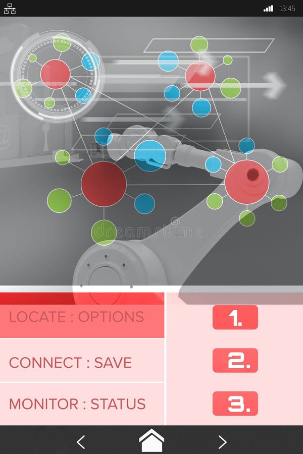 Digital Image of Circle Shape Icons on Screen Stock Illustration ...