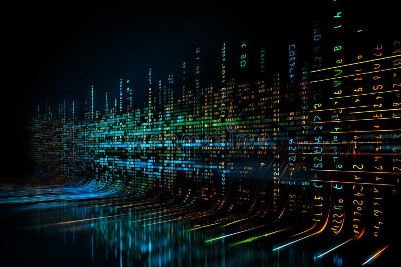 Digital Image of City with Numbers and Lines on it. Generative AI Stock ...