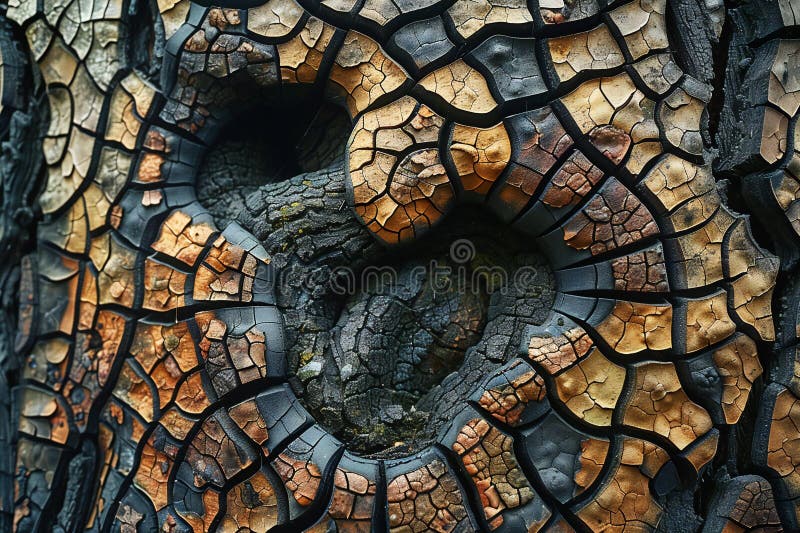 Digital Image of Close Up of a Big Tree Trunk with Different Textures ...