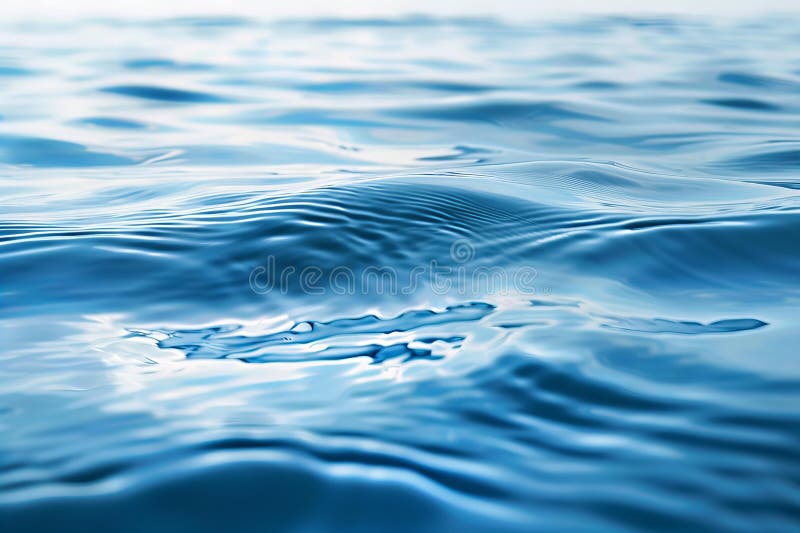 Digital Image of Closeup of the Calm, Undulating Surface of Blue Water ...