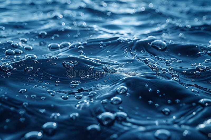 Digital Image of Closeup of the Dark Blue Water Surface, Showing ...