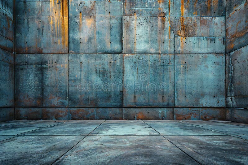 Digital Image of Concrete Wall in an Empty Room, Concrete Floor, Front ...
