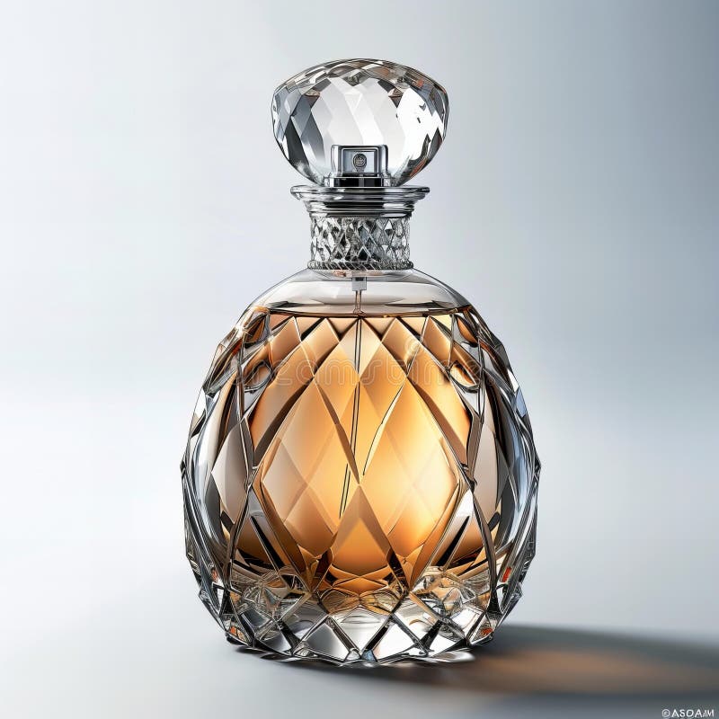 Digital Image of Crystal Perfume Bottle , Isolated on White Background ...