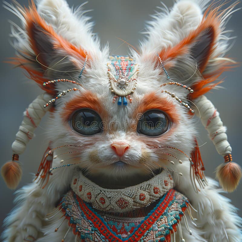 Digital Image of Cute, Furry Animal Wallpaper is on the Screen Stock ...