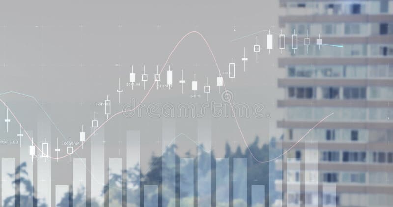 Different Graphs and a Building 4k Stock Image - Image of building ...