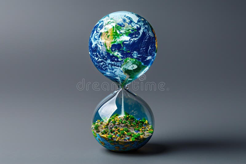 Digital Image of the Distortion of the Earth in an Hourglass Shape ...