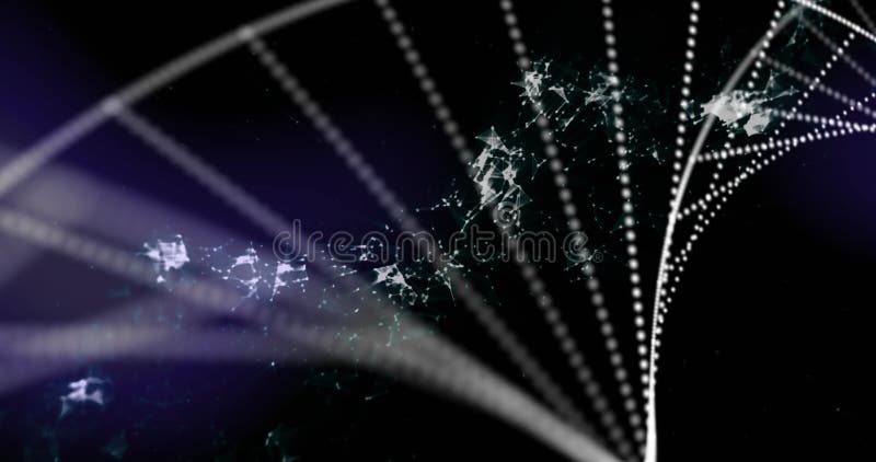 Digital Image of Dna Structure and Network of Connections Spinning ...