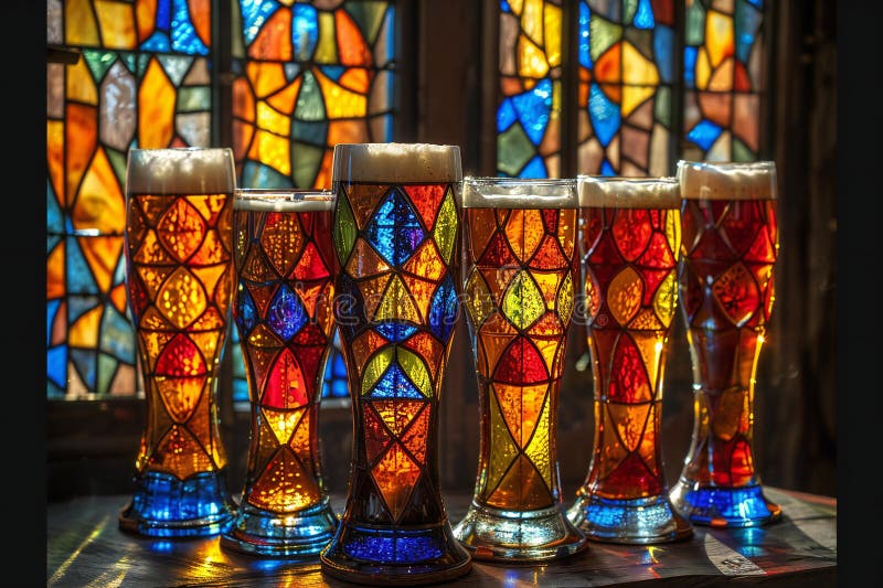 Digital Image of Each Glass Contains a Different Type of Beer, High ...