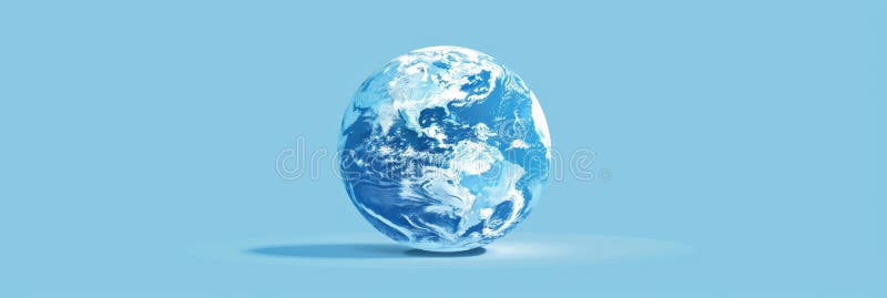 Digital Image of Earth Floating Against a Light Blue Background ...