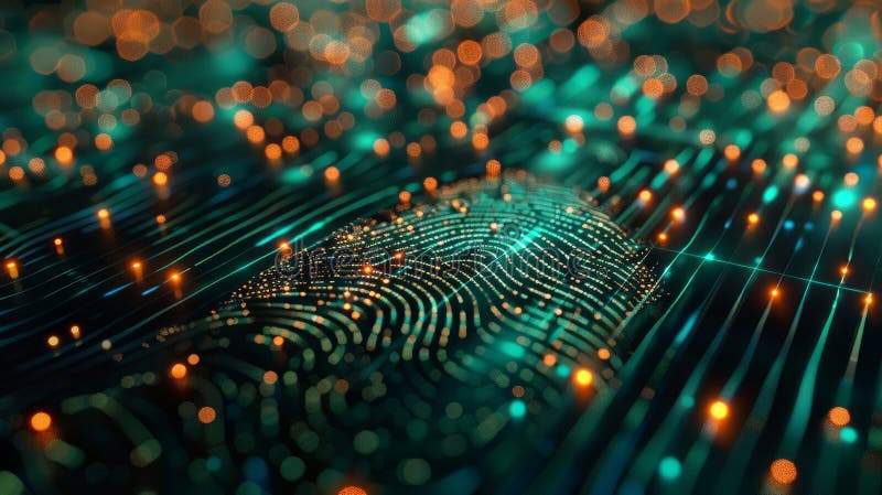 Digital Image of Fingerprint Authentication Stock Illustration ...