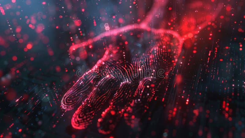 Digital Image of Fingerprint Authentication Stock Illustration ...