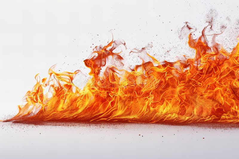 Digital Image of Flame of Fire Isolated on White Background, Simple ...