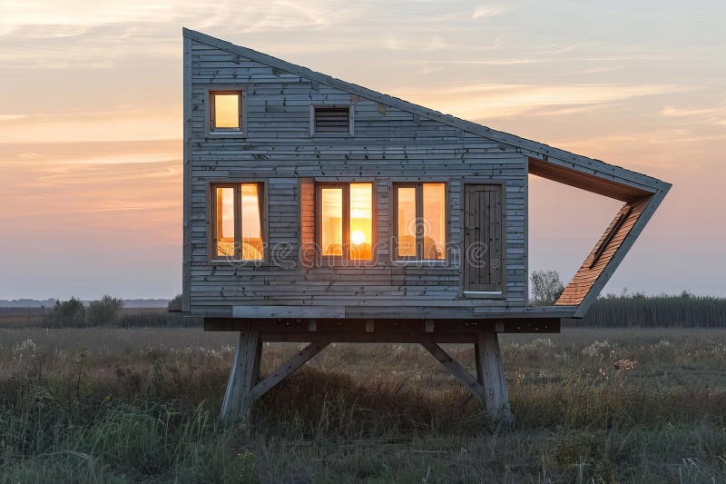 Digital Image of Framed House in the Shape of an a on Two Legs, with ...