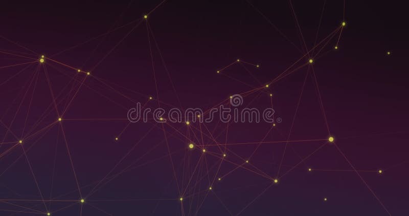 Digital Image of Glowing Network of Connections Moving Against Purple ...