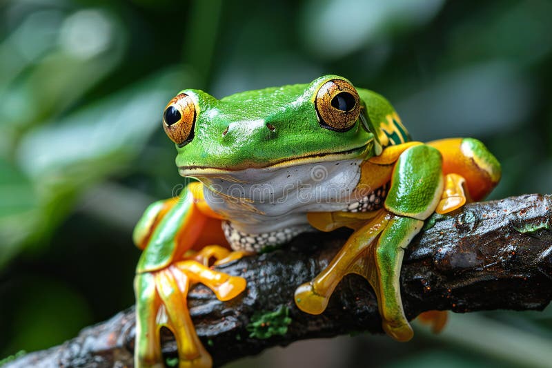 Digital Image of Green Tree Frog on Branch, High Quality, High ...
