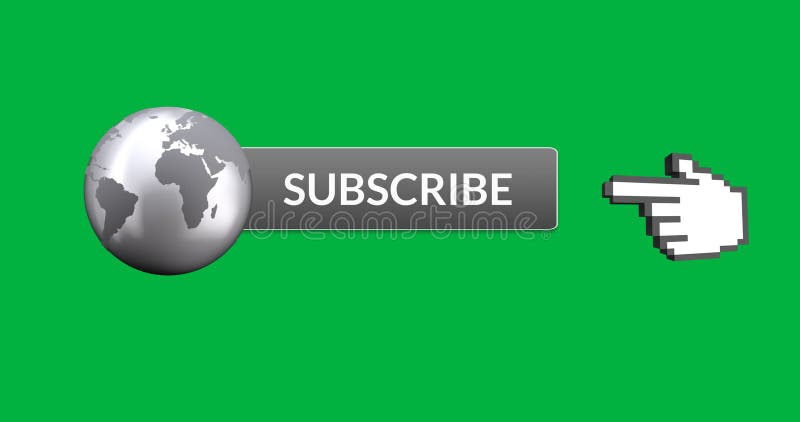 Digital Image of Grey Subscription Button with Grey Image of the Earth ...