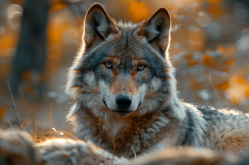 Digital Image of Grey Wolf in a Forest, High Quality, High Resolution ...