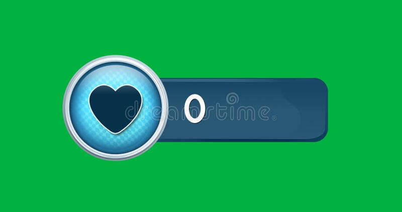 Digital Image of a Heart Icon with Increasing Numbers Ona Green ...