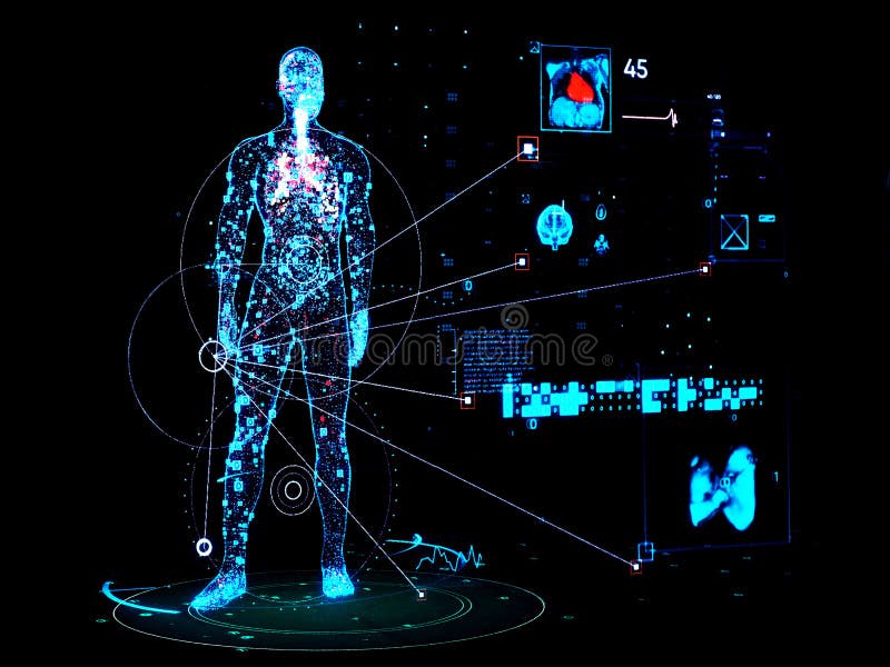 Digital Image of Human Body and Medicine on Black Stock Image - Image ...