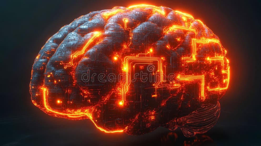 A Digital Image of the Human Brain with Electrical Currents Flowing ...