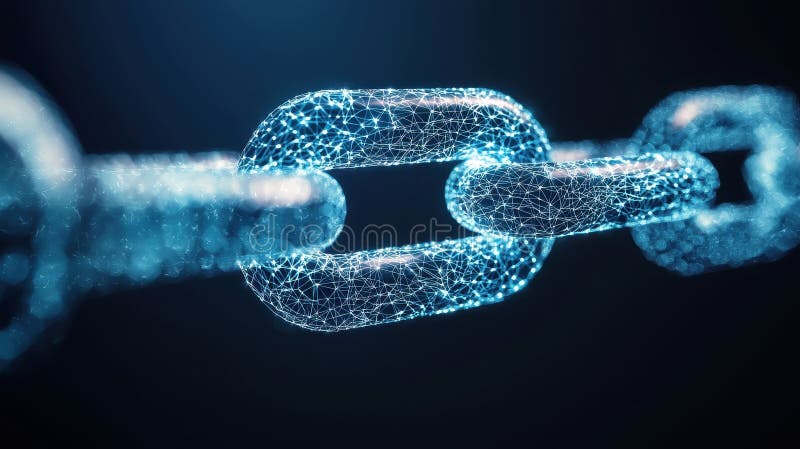 Digital Chain Connection Concept with Light Effects and Technology ...